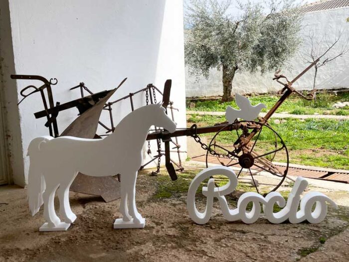 Letras de Corcho para Comunión: Nombre 35cm + Caballo. - Letras y Bodas